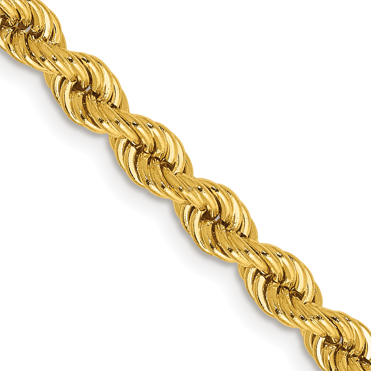 22K Gold 4mm Rope Chain Necklace