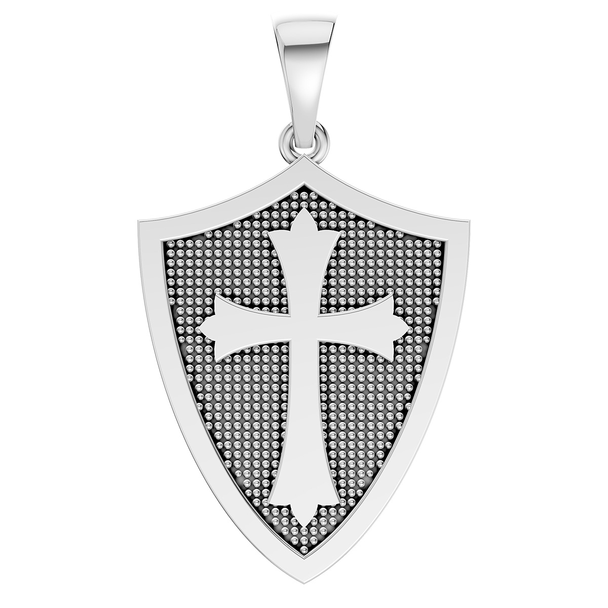 Sterling Silver Sheild of Faith Cross Pendant