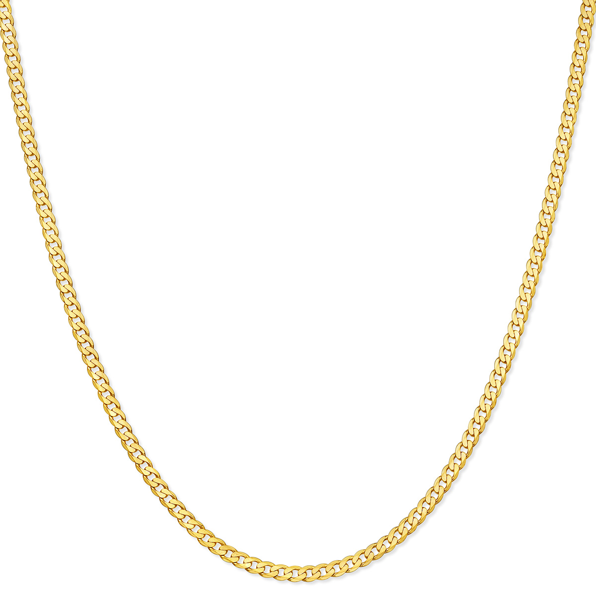 18 Inch 14K Gold 2.3mm Curb Link Chain Necklace