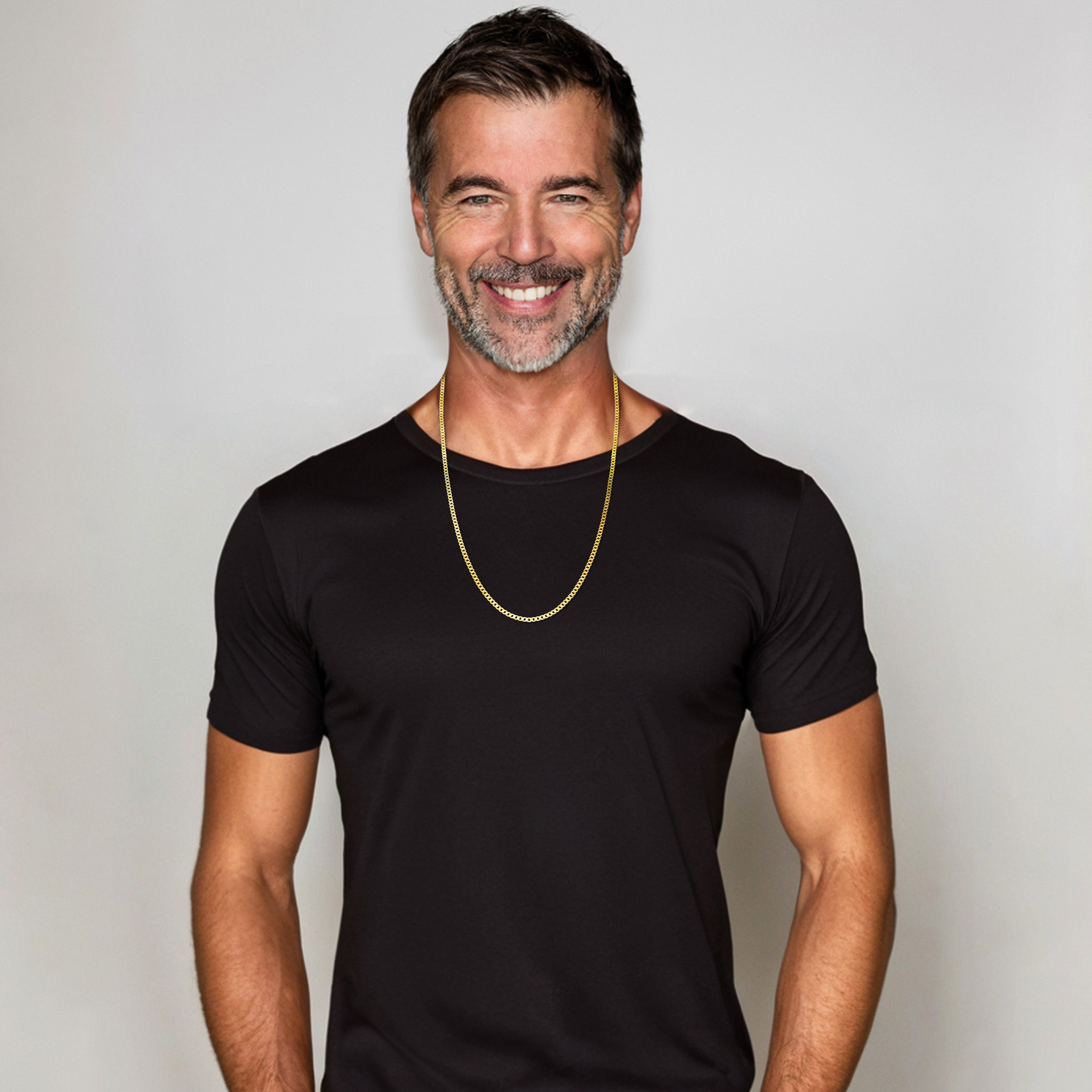 26 Inches 3mm 14K Gold Curb Link Chain Necklace