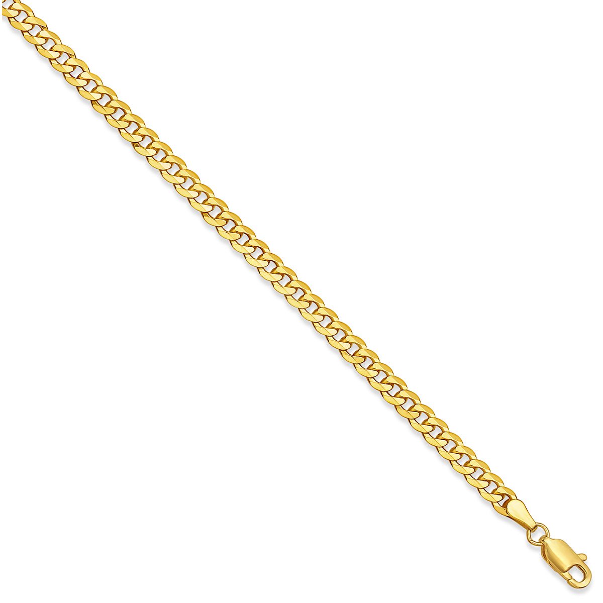30 Inches 3mm 14K Gold Curb Link Chain Necklace