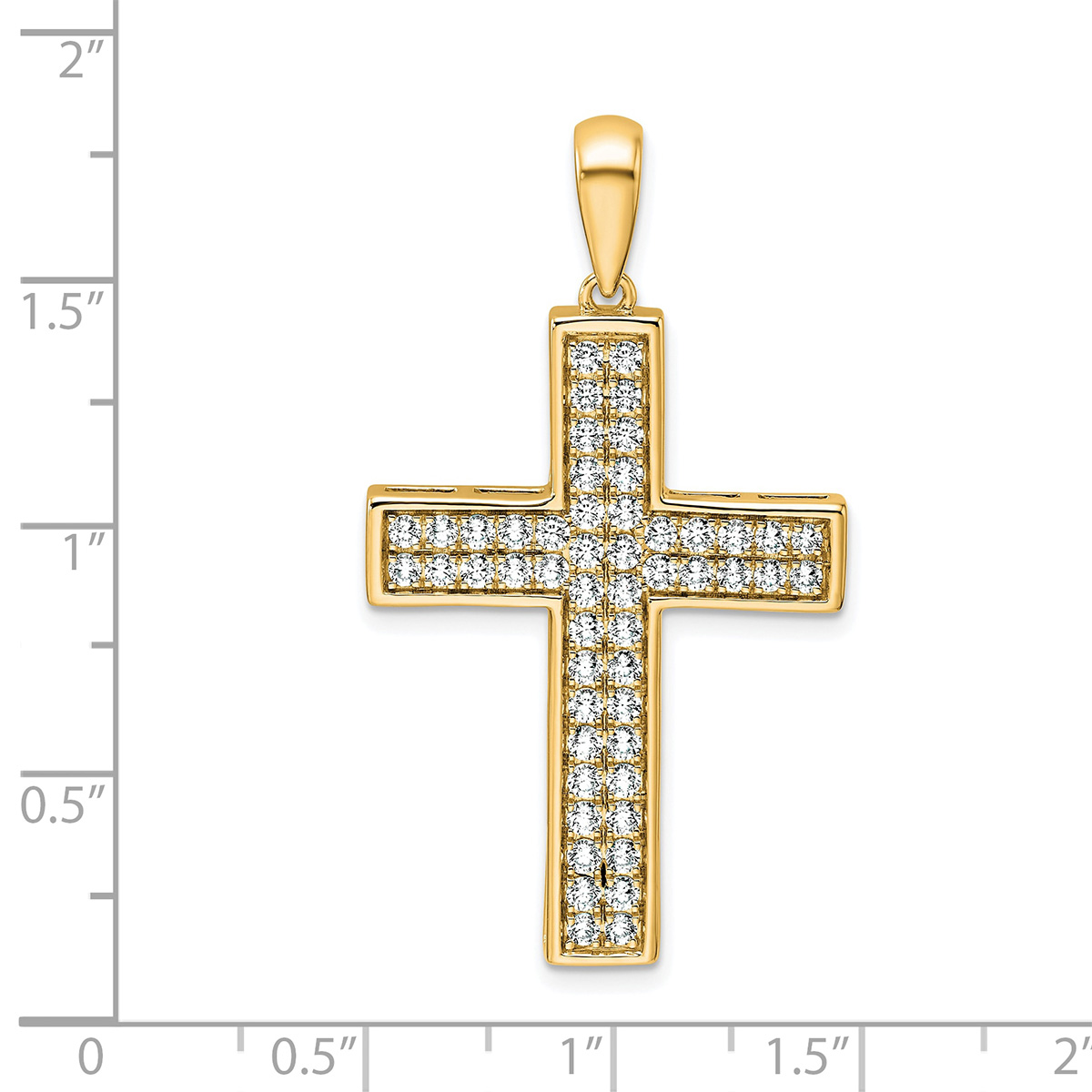 1 Carat Lab-Made Men’s Diamond Cross Pendant in 14K Gold
