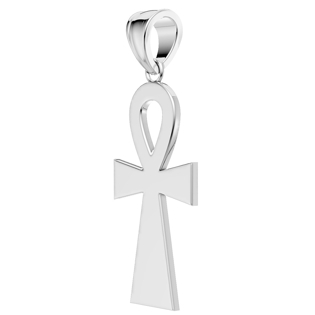Large Platinum Plain Men’s Ankh Cross Pendant
