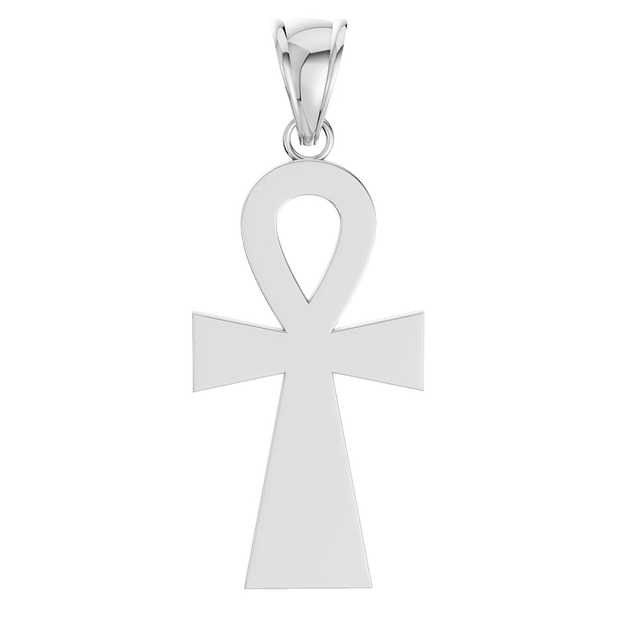 Large Platinum Plain Men’s Ankh Cross Pendant