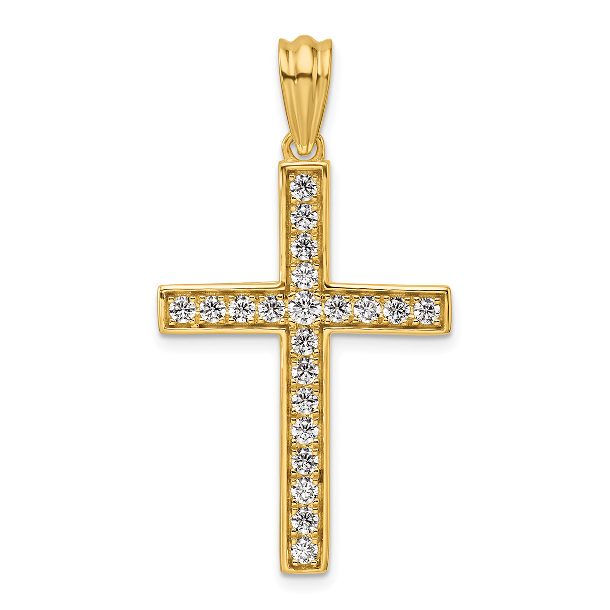 3/4 Carat Lab-Made Diamond Cross Pendant for Men in 14K Gold