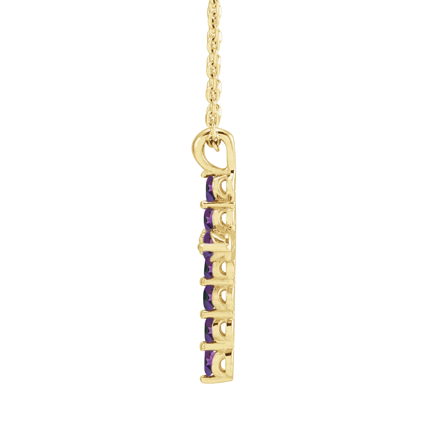 Royal Amethyst Cross Necklace for Women in 14K Gold