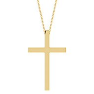 Large 14K White Gold Women's Cross Necklace with Hidden Bail