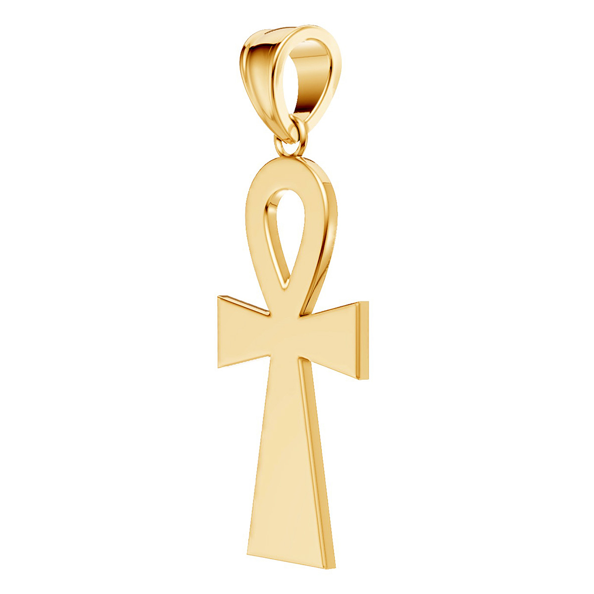 Large 22K Gold Plain Ankh Cross Pendant