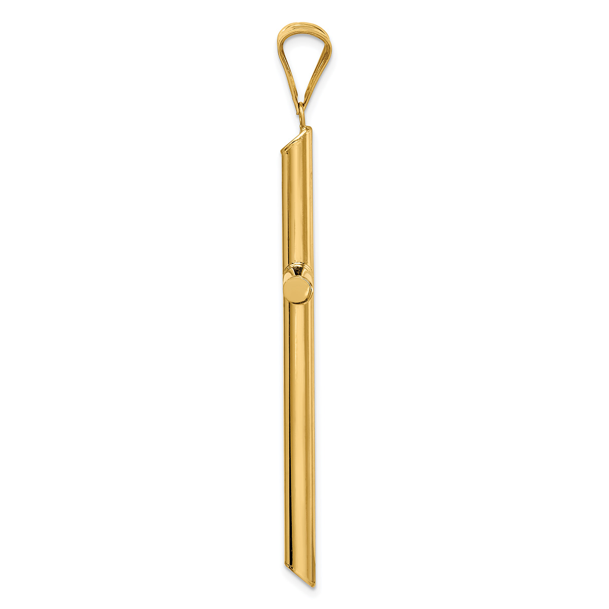 Large 14K Gold Men's Tube Cross Pendant