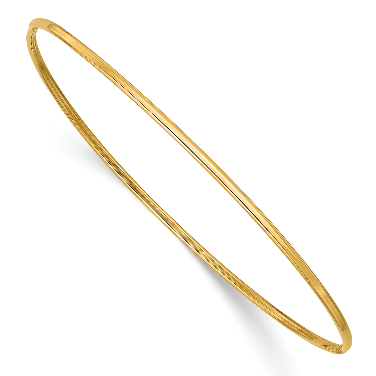 Thin 1.5mm 14K Gold Plain Polished Slip-On Bangle Bracelet