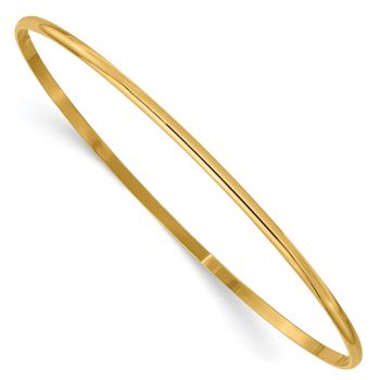 8mm Solid 14K Gold Plain Slip-On Bangle Bracelet