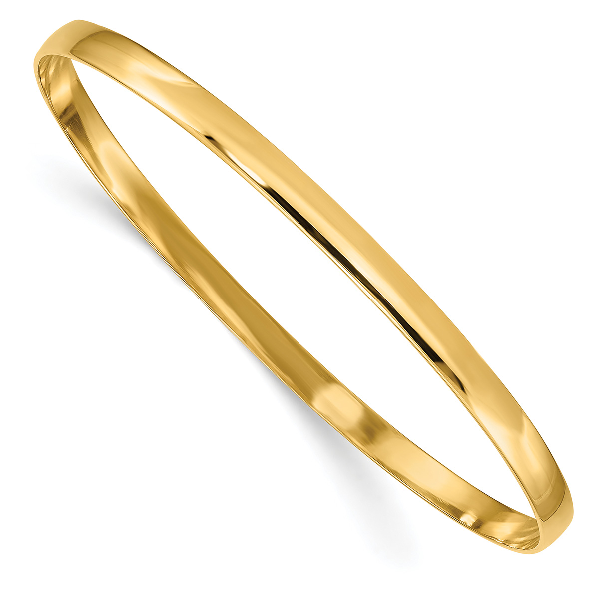 4mm 14K Gold Solid Slip-On Bangle Bracelet