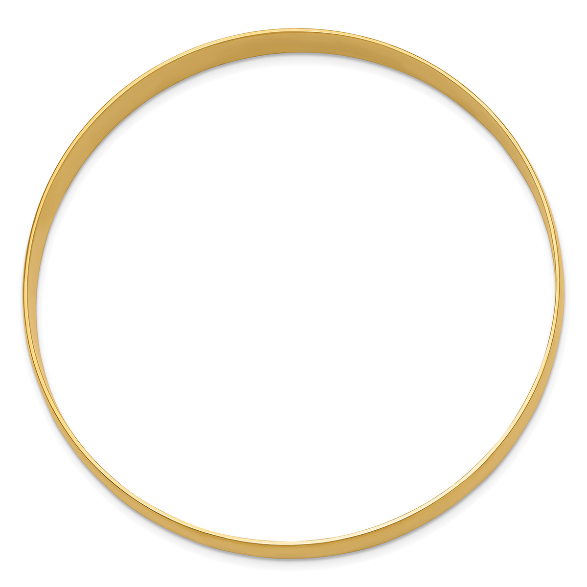 8mm Solid 14K Gold Plain Slip-On Bangle Bracelet
