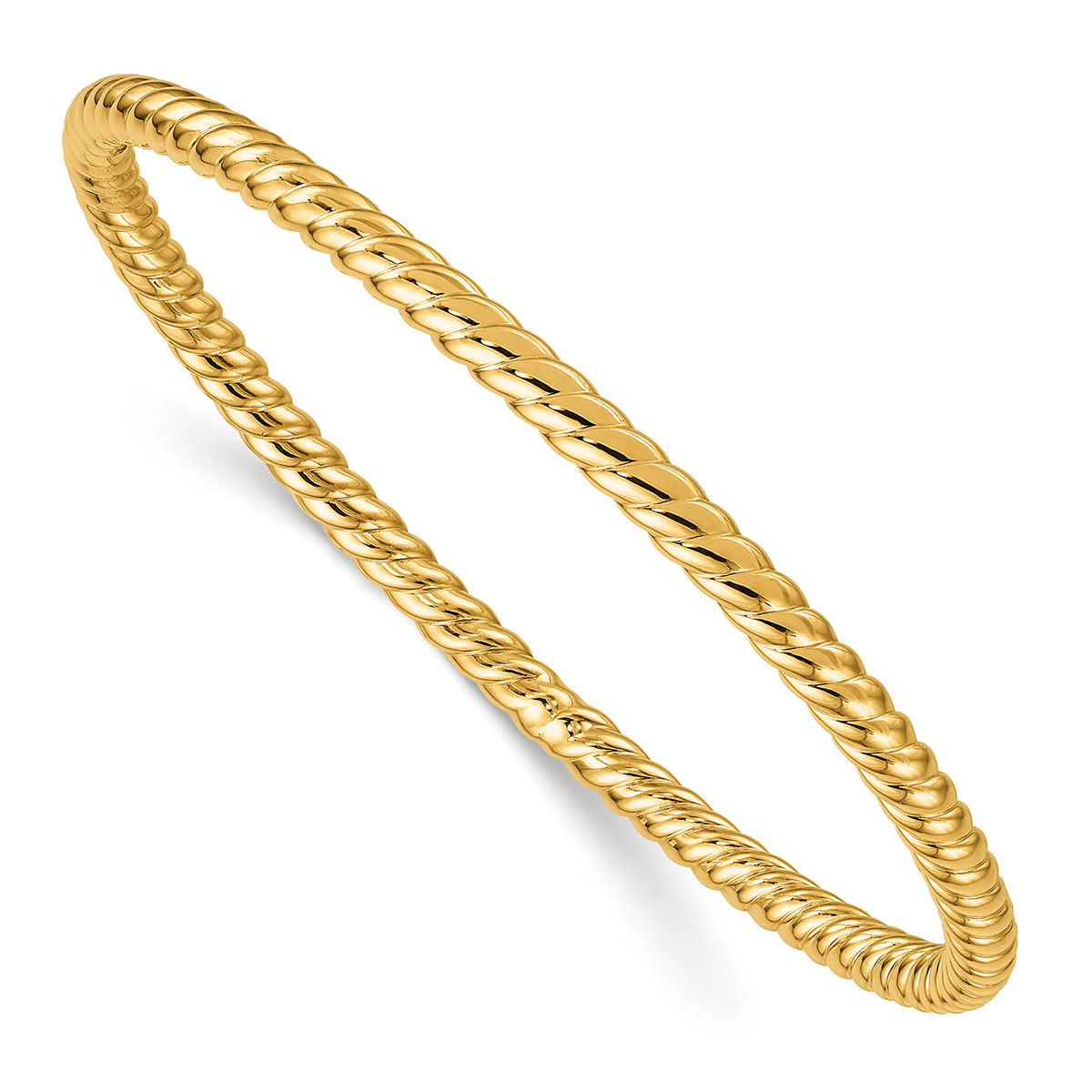 Italian 14K Gold Slip-On Twisted Bangle Bracelet