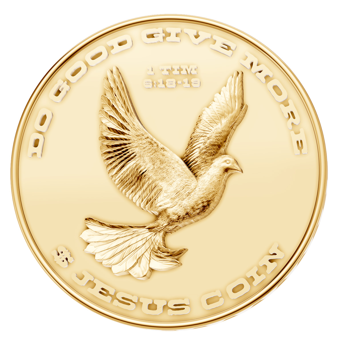 14K, 18K or 22K Solid Gold Commemorative Jesus Coin