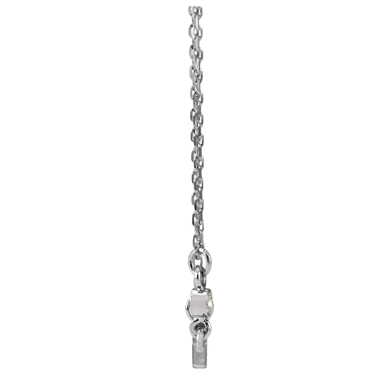 Small Platinum Diamond Hope Sideways Cross Necklace
