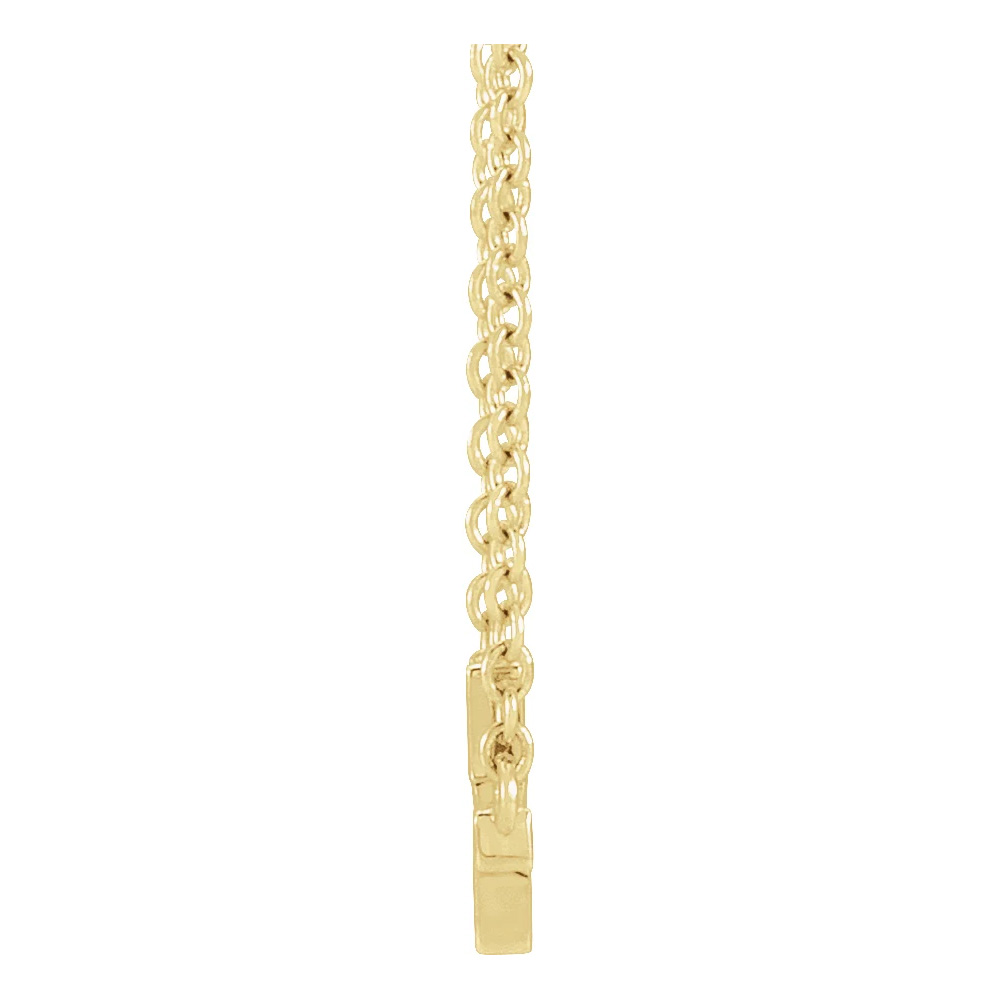 Tiny 14K Gold Sideways Cross Necklace