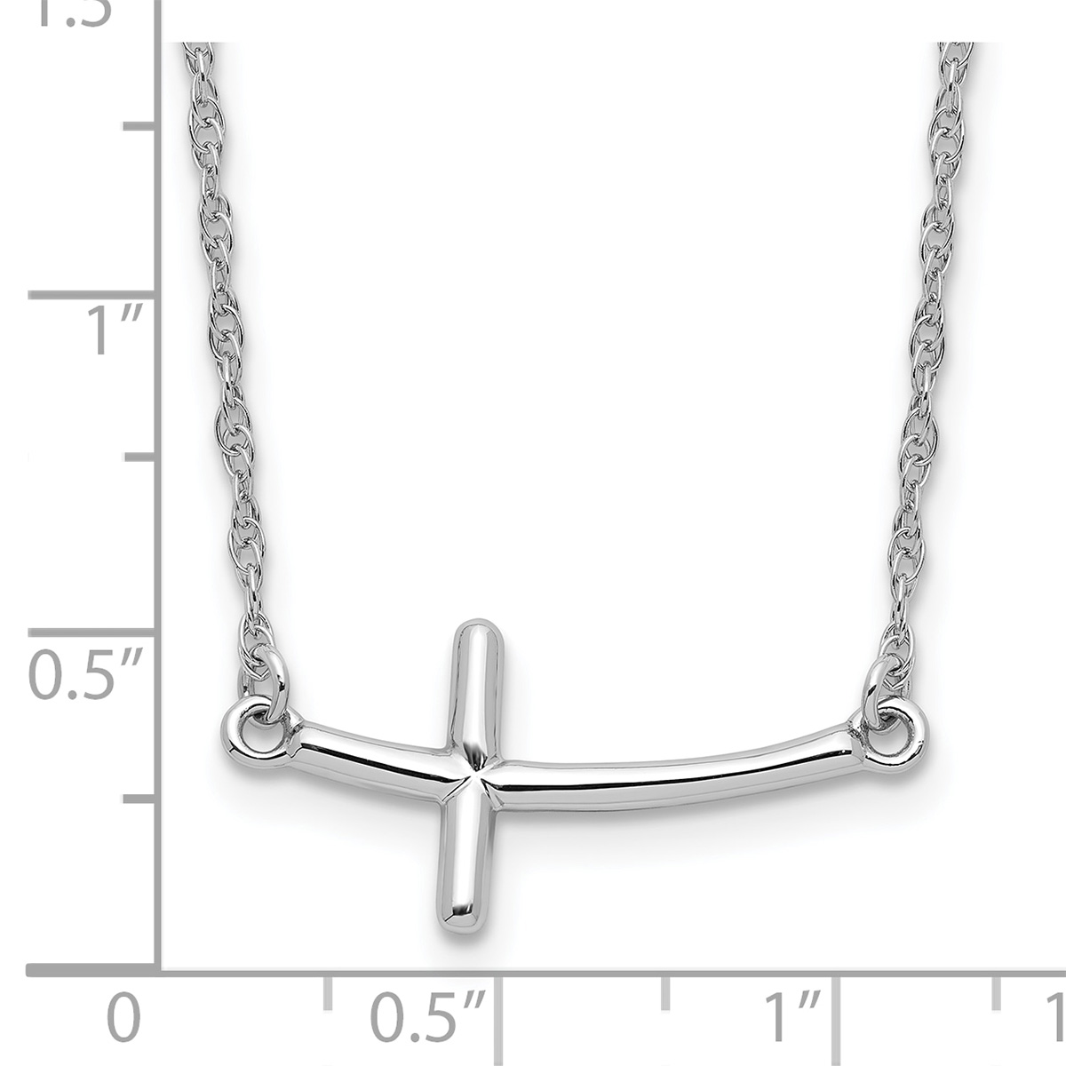 Silver Sideways Cross Necklace for Women