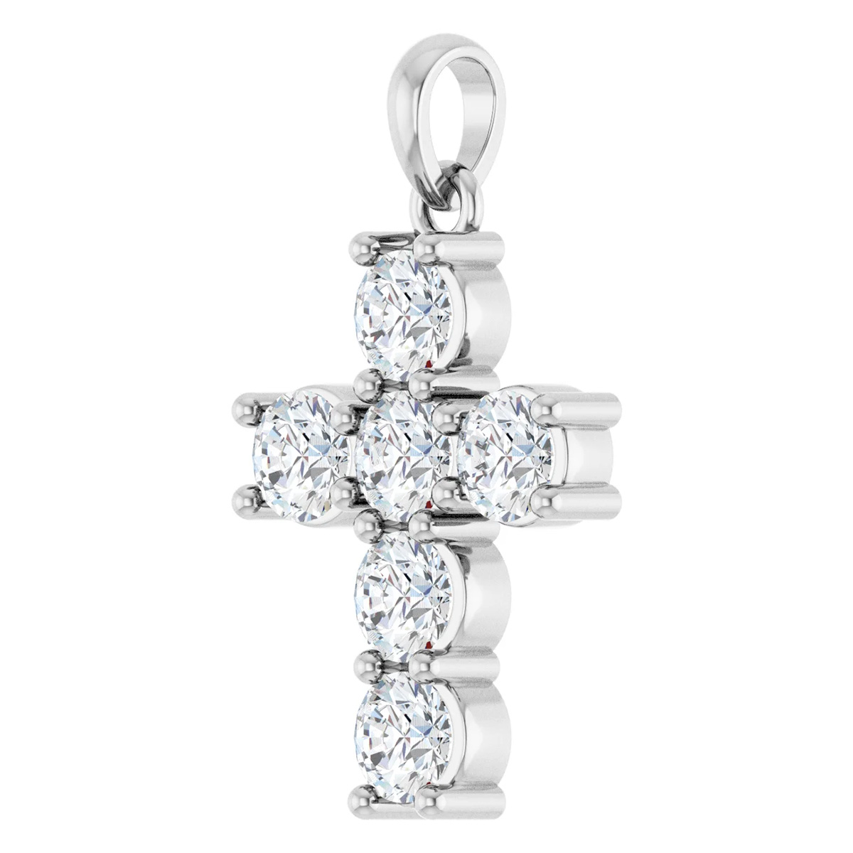 1 Carat Lab-Grown Diamond Cross Pendant in Sterling Silver
