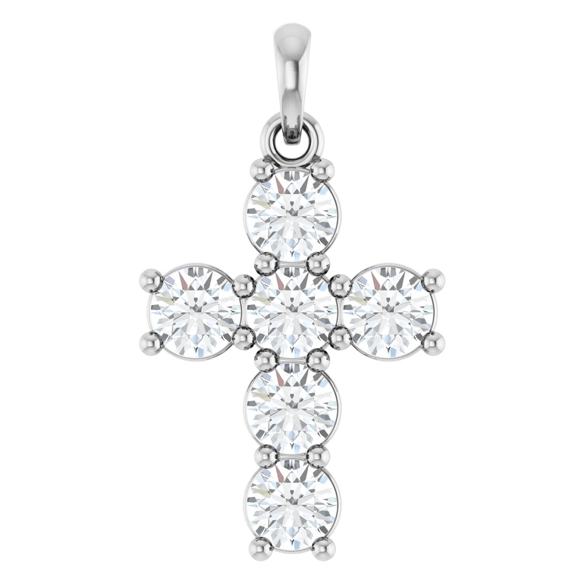 1 Carat Lab-Grown Diamond Cross Pendant in Sterling Silver
