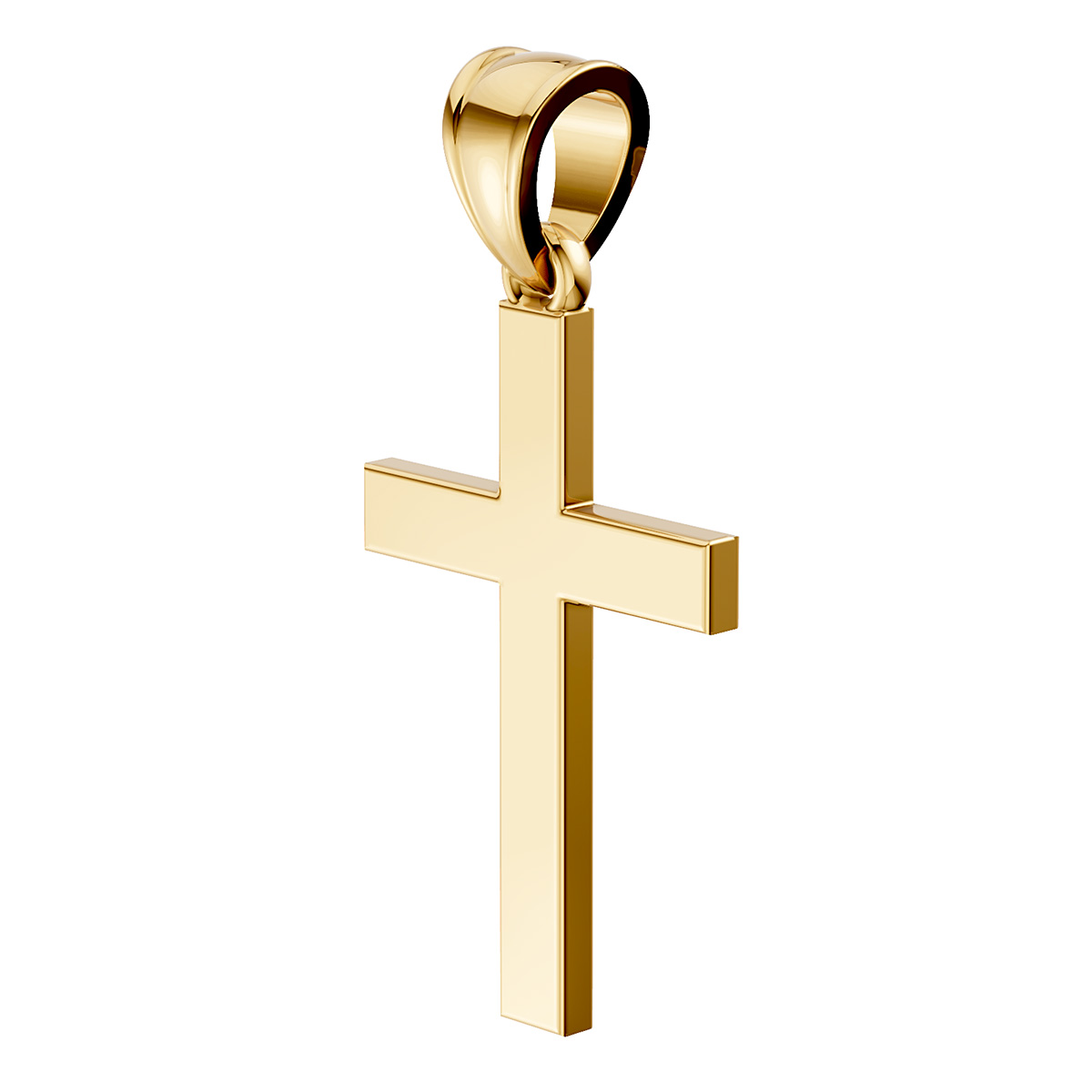 18K Gold Holy Covenant Plain Cross Pendant for Women