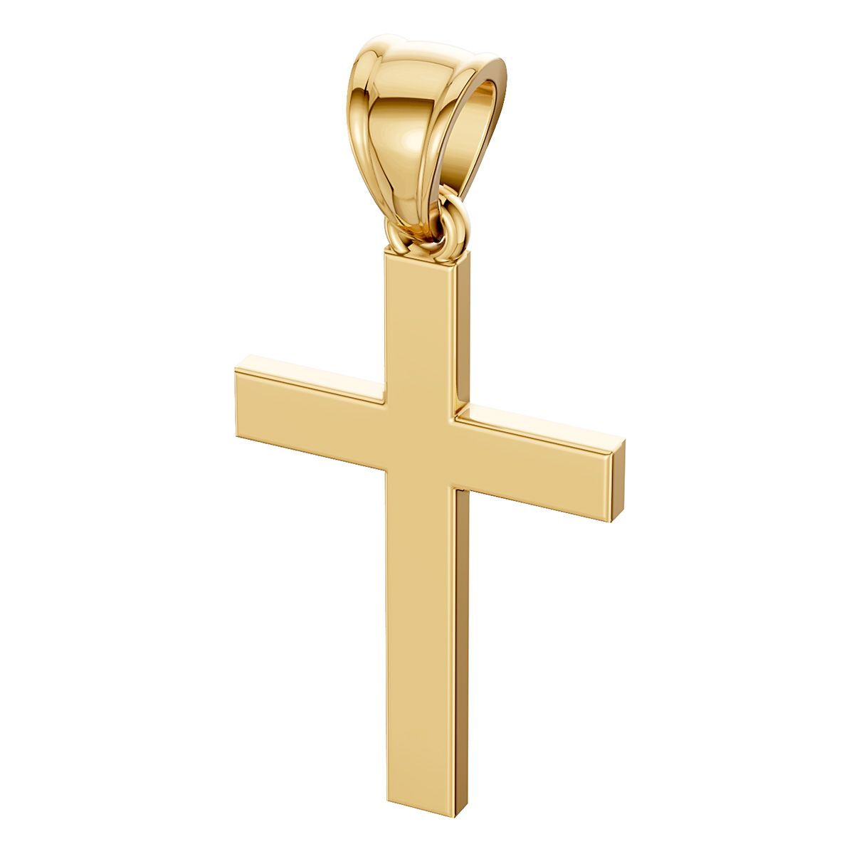22K Gold Blessed Assurance Women's Plain Cross Pendant