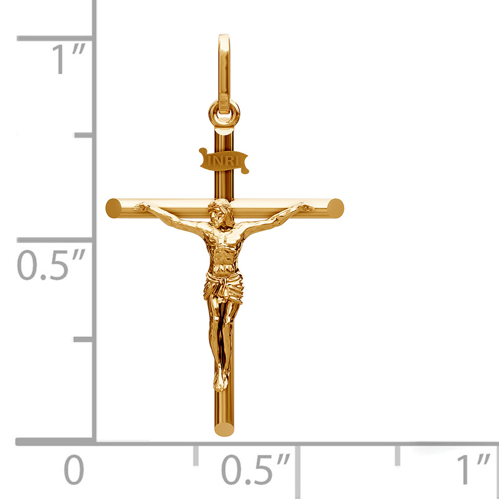 Small 22K Gold Women’s INRI Crucifix Pendant