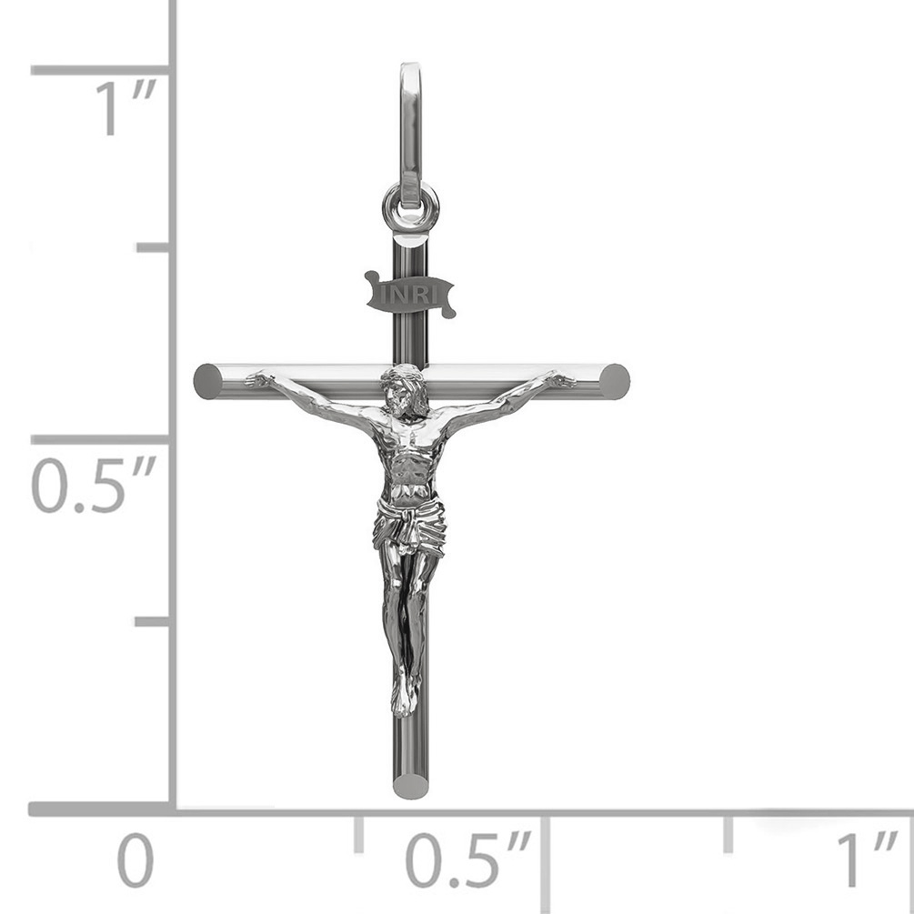 Tiny Small Platinum Crucifix Pendant for Women