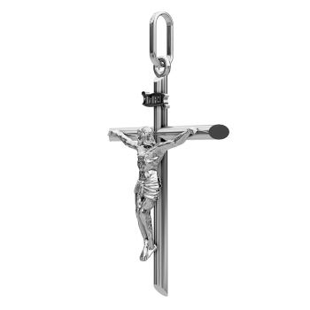 Tiny Small Platinum Crucifix Pendant for Women