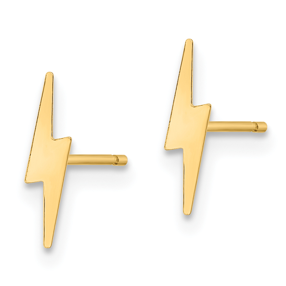 14K Gold Lightning Bolt Earrings