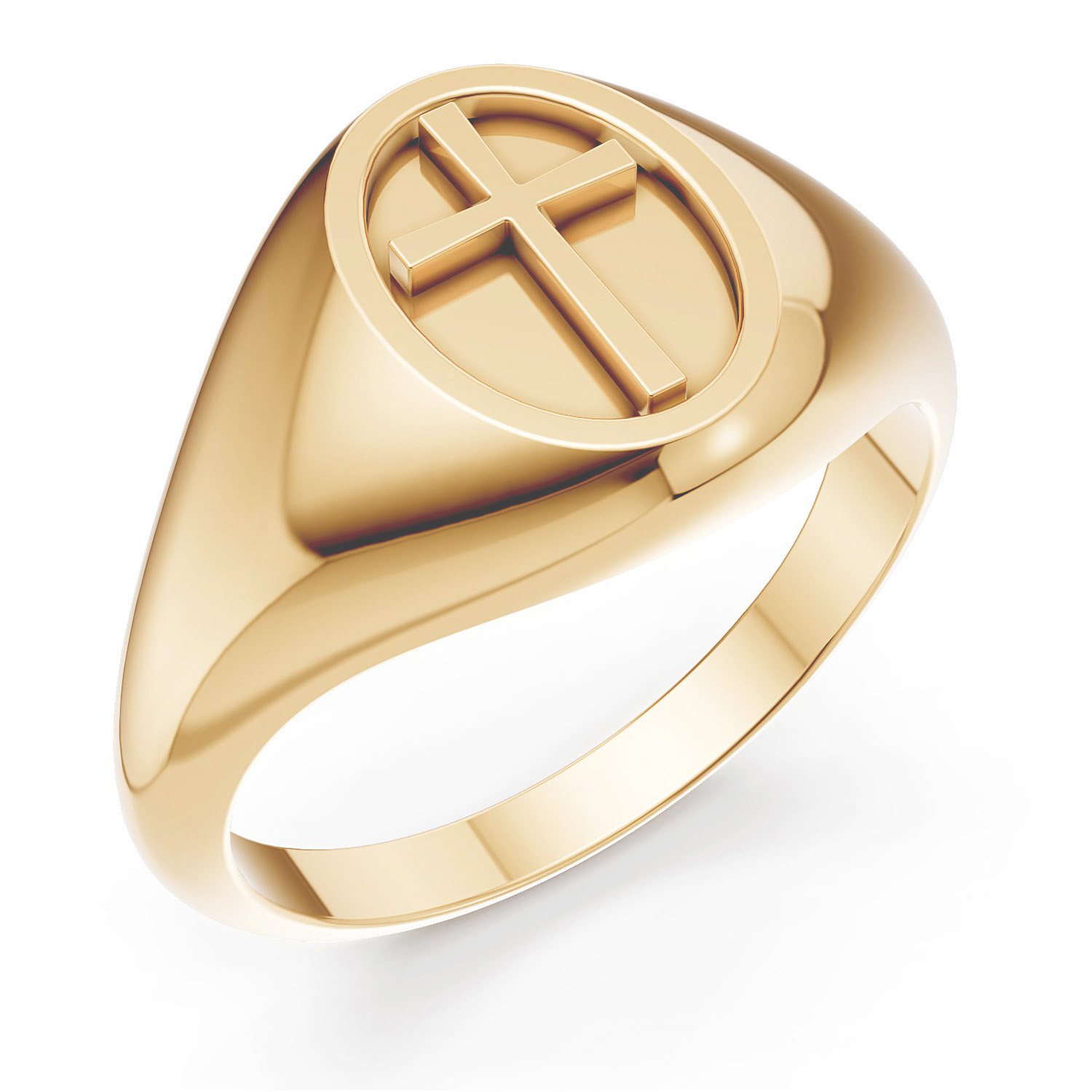10K Gold Cross Ring for Men