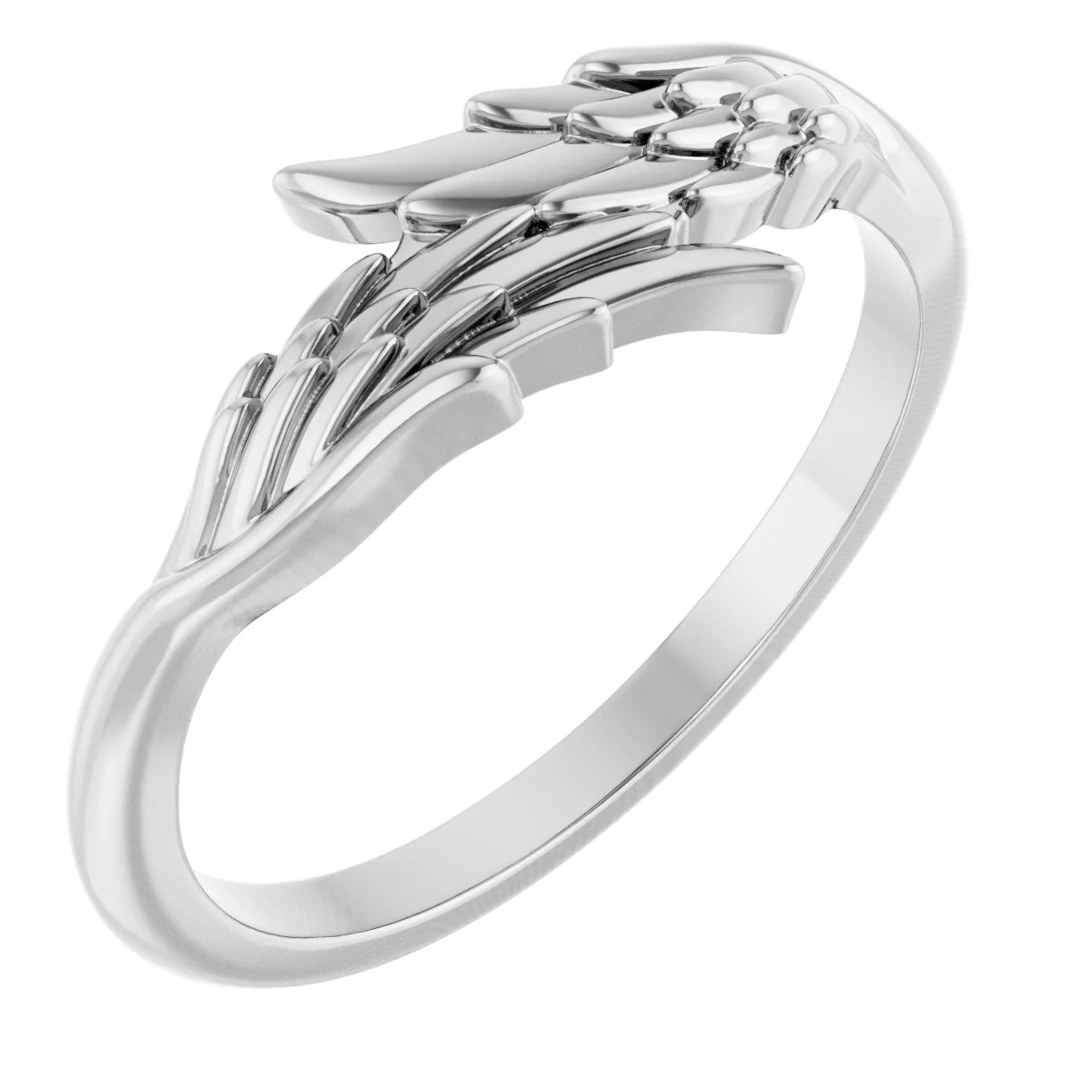 14K White Gold Angel Wings Rings