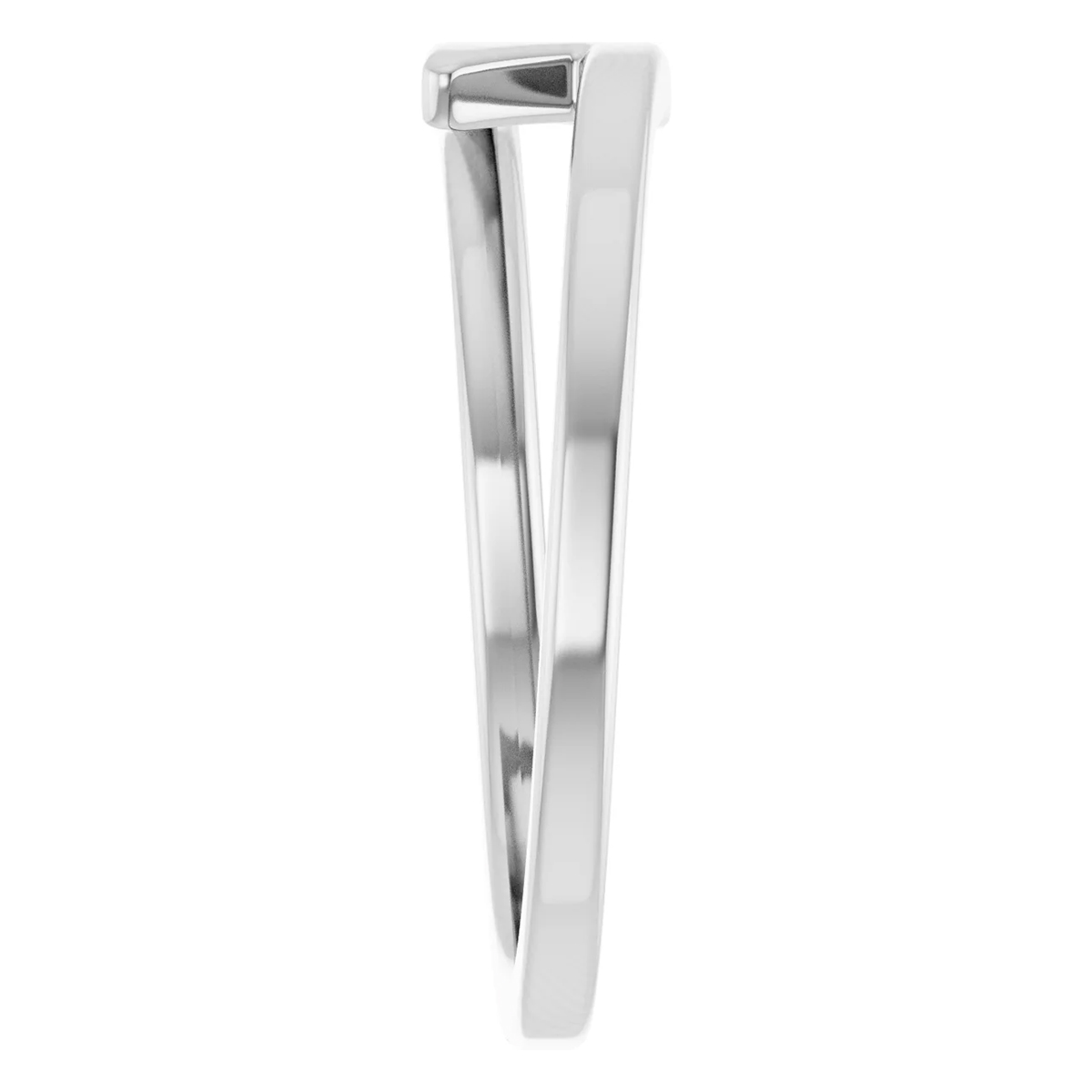 14K White Gold Lightning Bolt Ring