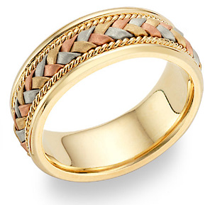 Tri-colored Wedding Bands: Three-Stranded Cords