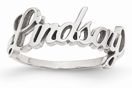 Personalized Name Rings in Gold and Silver