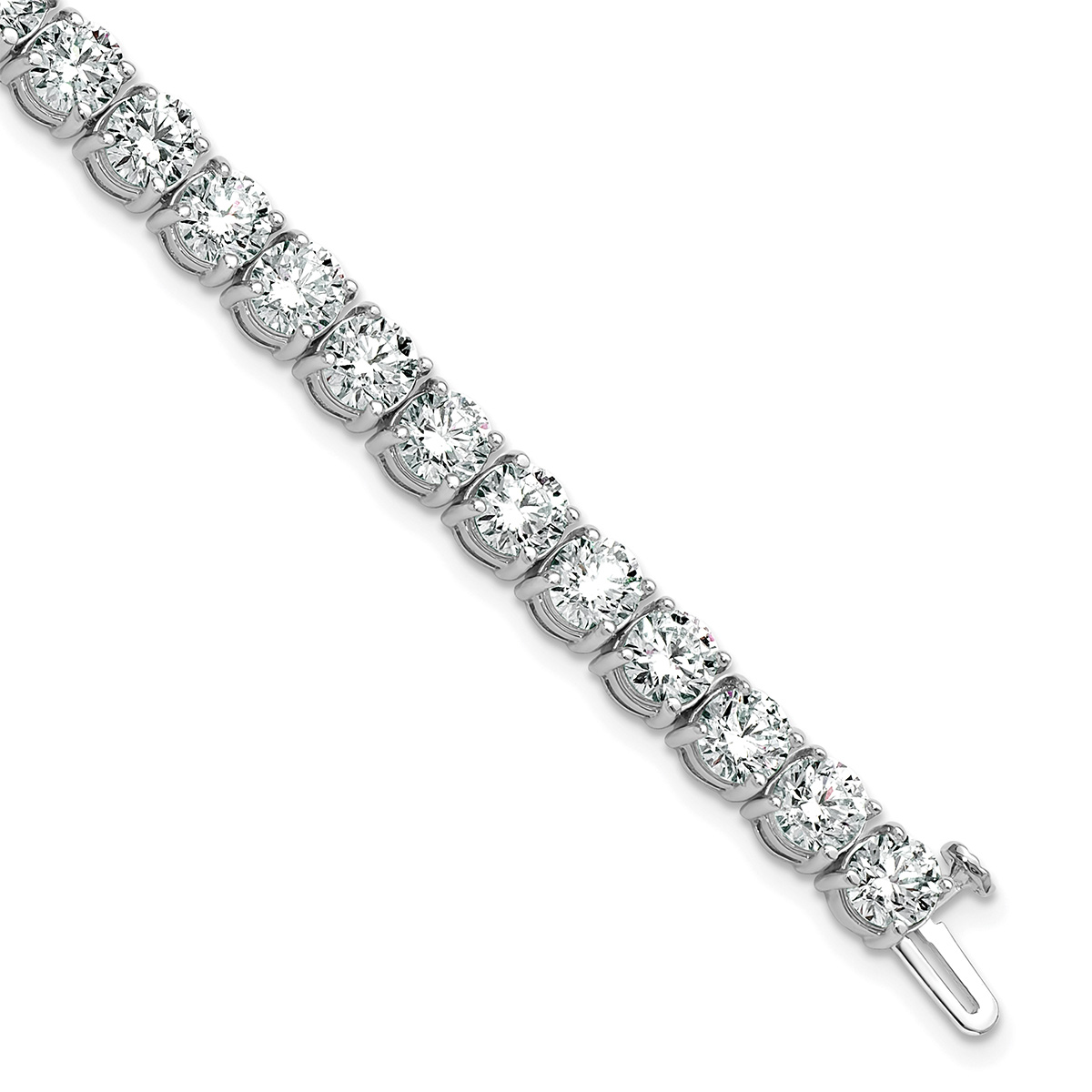 16 Carat Lab-Grown Diamond Tennis Bracelet, 14K White Gold