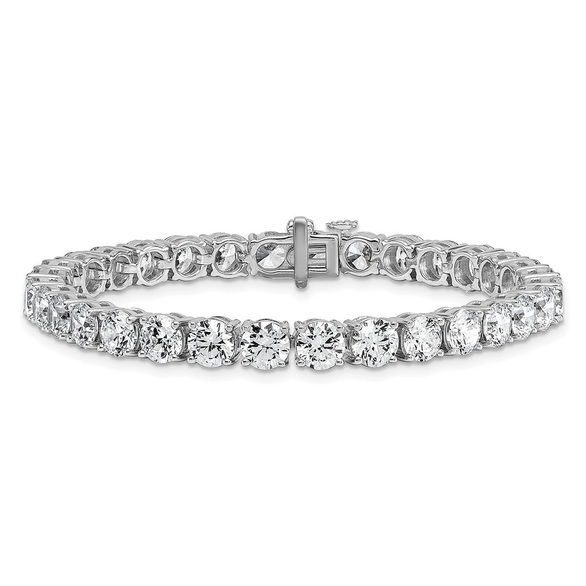 16 Carat Lab-Grown Diamond Tennis Bracelet, 14K White Gold