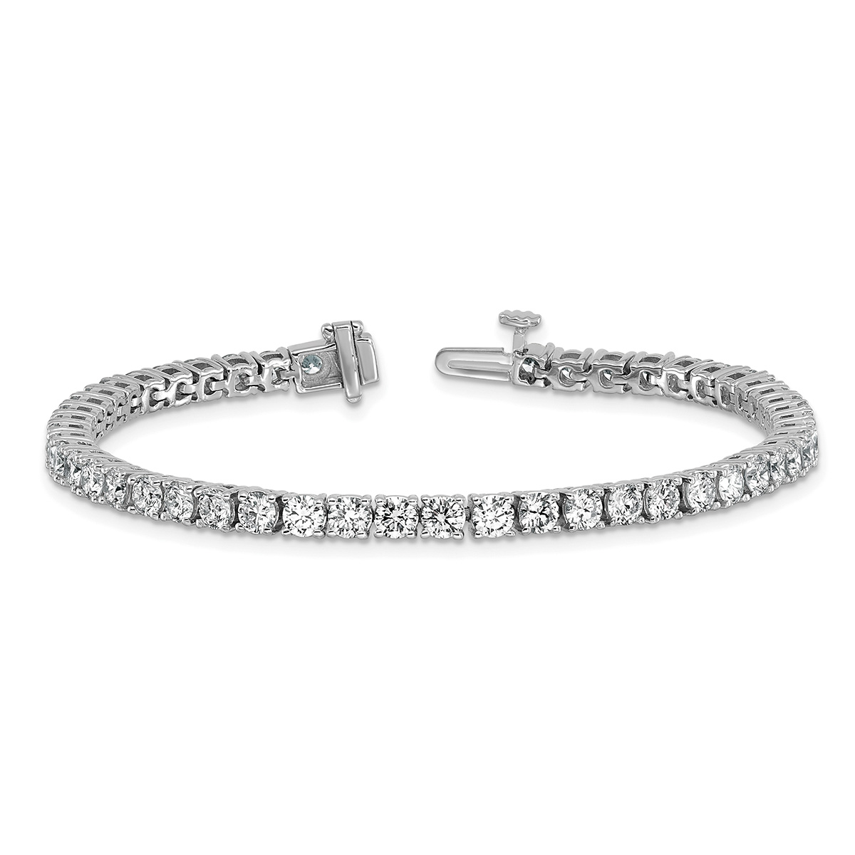 7 Carat Lab Grown Diamond Tennis Bracelet, 14K White Gold
