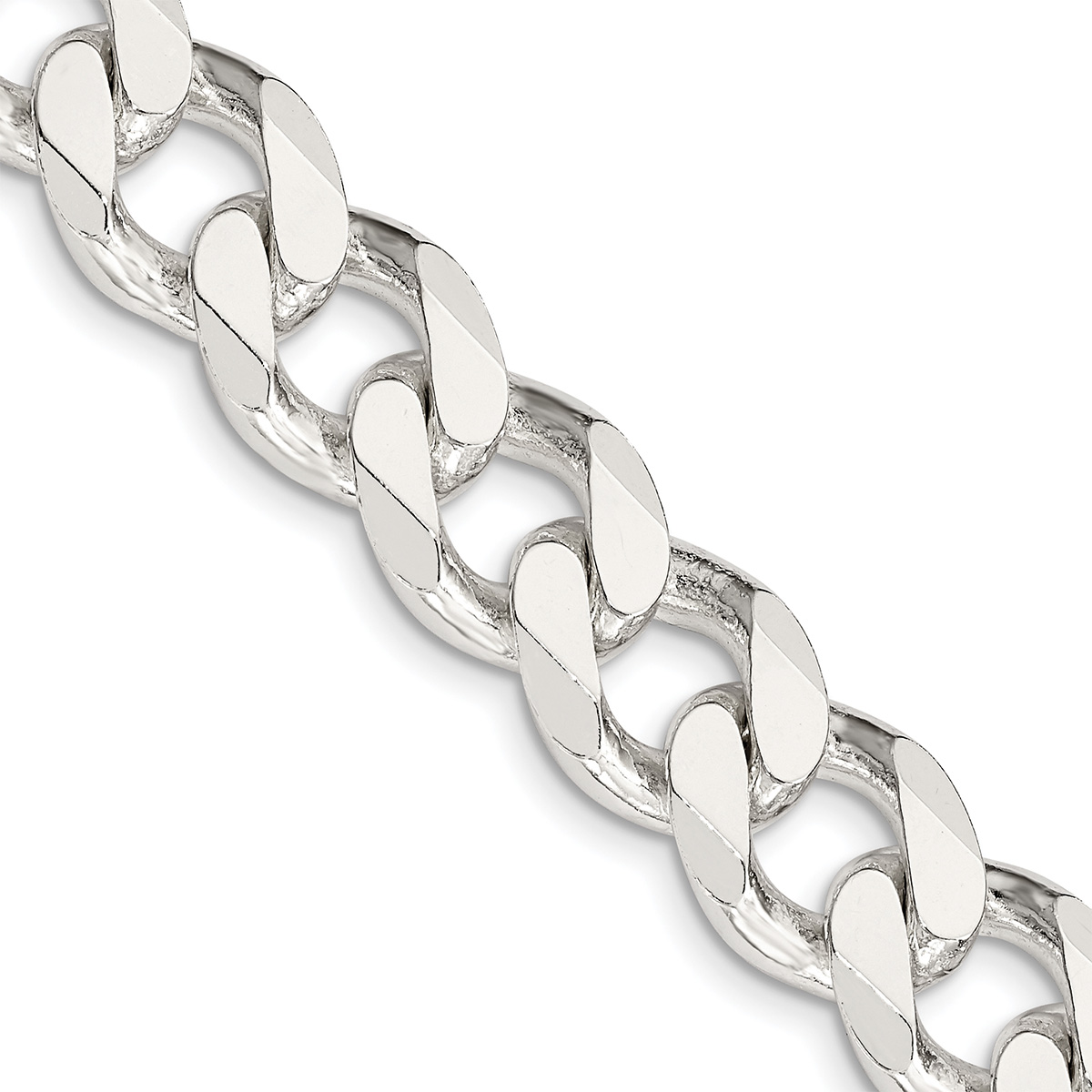 13mm Silver Curb Chain Necklace
