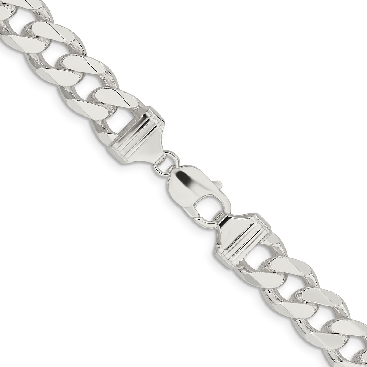 13mm Silver Curb Chain Necklace