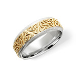 Triquetra Trinity Knot Celtic Wedding Band in 14K Gold